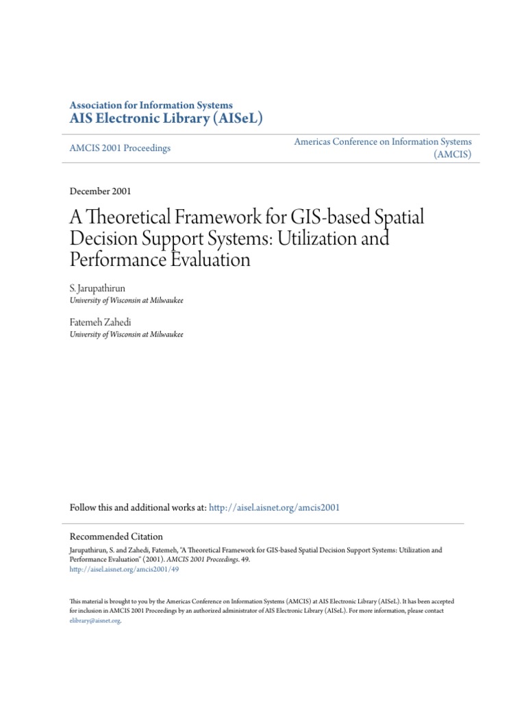 A Theoretical Framework For GIS-based Spatial Decision Support Sy | PDF ... A Theoretical Framework For GIS-based Spatial Decision Support Sy | PDF ...