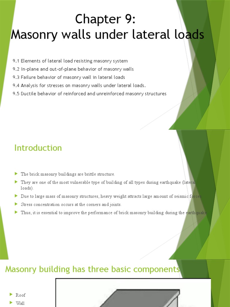 Masonry Under Lateral Loads | PDF | Ductility | Masonry