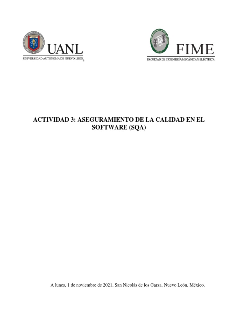 Actividad 3 - SQA | PDF | Software | Ingeniería de software
