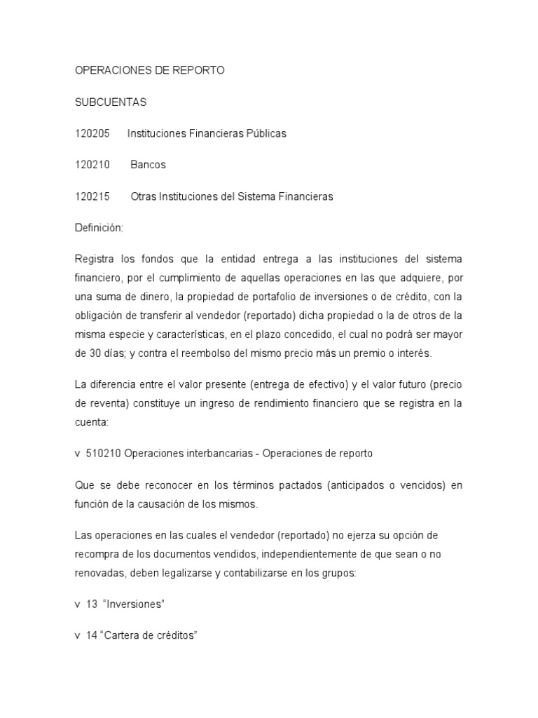 Operaciones de Reporto | PDF | Bancos | Economias