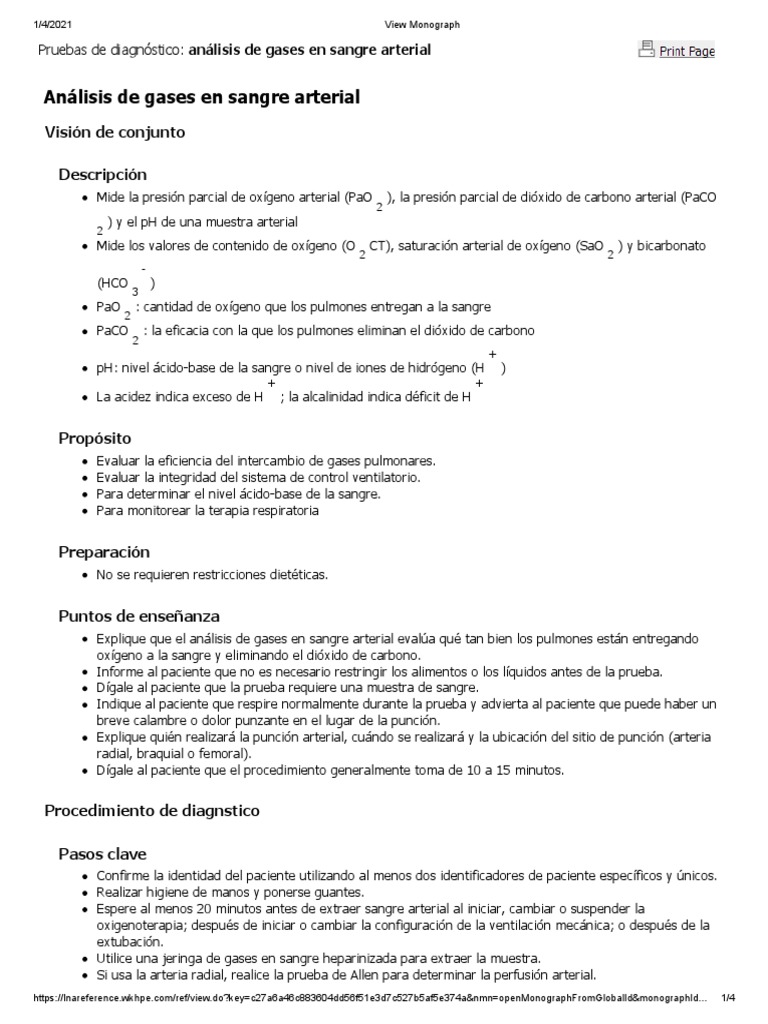 Análisis de Gases Arteriales | PDF | Ciencias fisicas | Fisiología