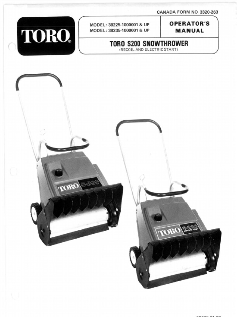 8602 Toro S200 | PDF