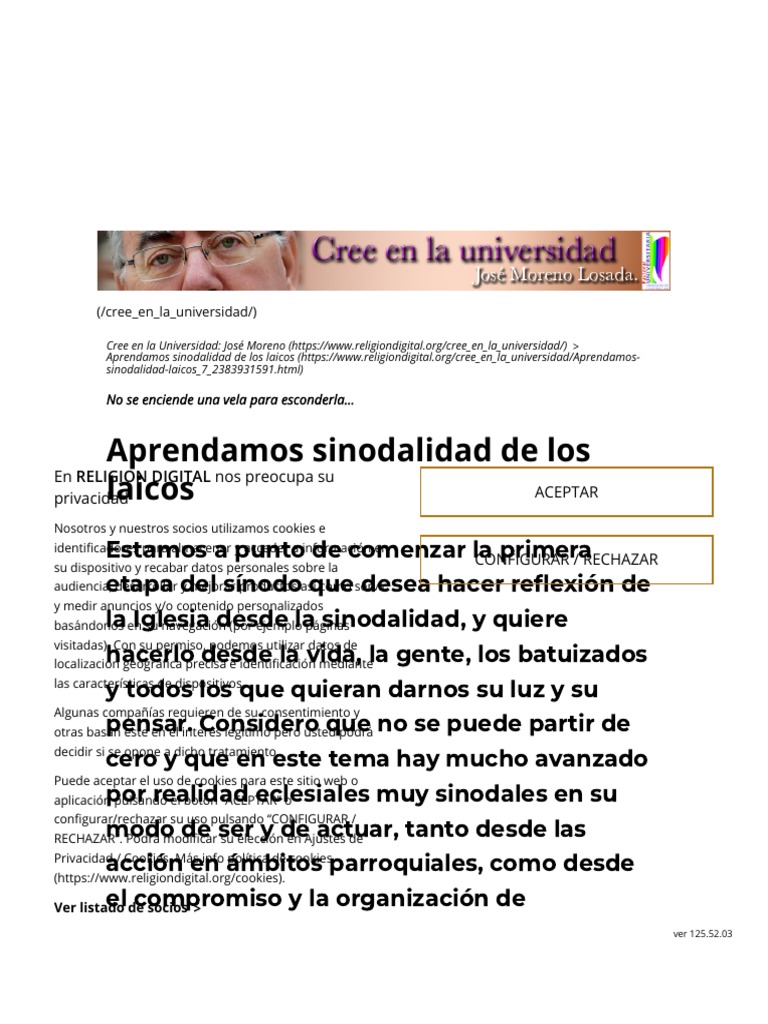Aprendamos Sinodalidad de Los Laicos | PDF | Cookie HTTP | Privacidad en internet