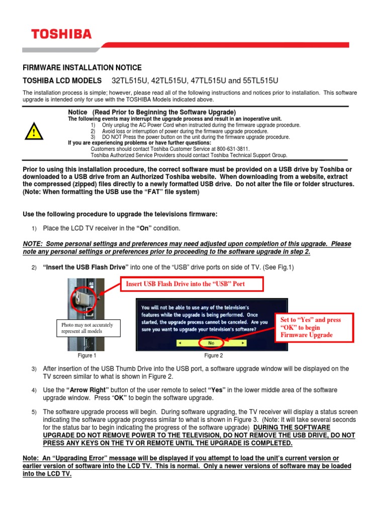 Toshiba LCD Firmware Upgrade Guide | PDF | Usb Flash Drive | Computer Science