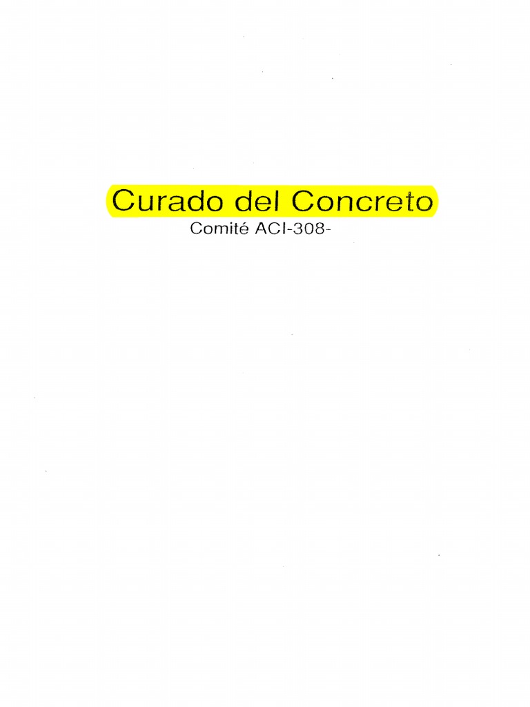 Prácticas de Curado del Concreto ACI 308 | PDF | Hormigón | Agua