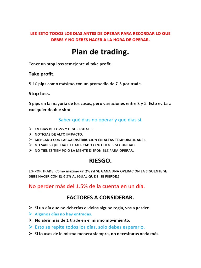 Modelo de Trading. | PDF
