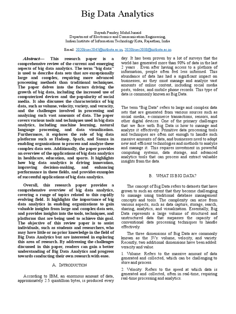 Big Data Analytics Pdf Big Data Analytics