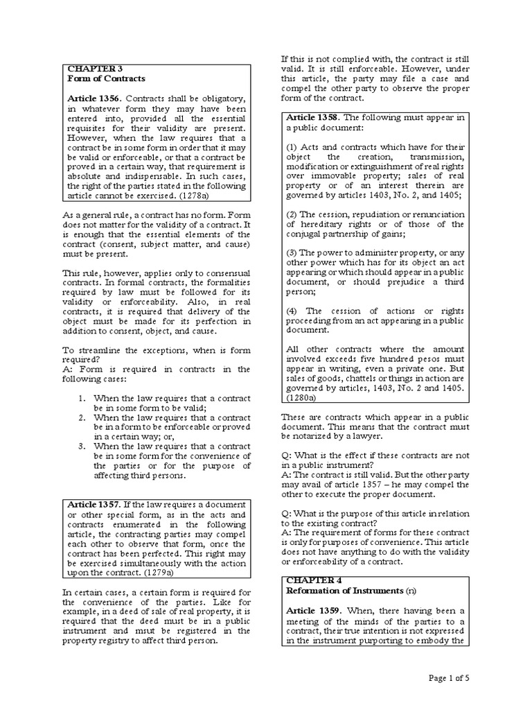 Contracts - Title 2 Chapters 3-5 | PDF