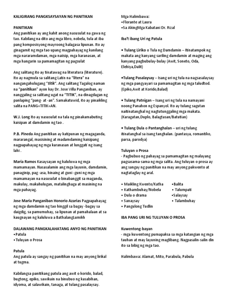 Panitikang Filipino | PDF