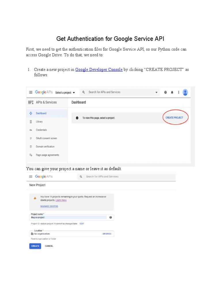 Get Authentication For Google Service API | PDF | Computer Science | Computer Architecture