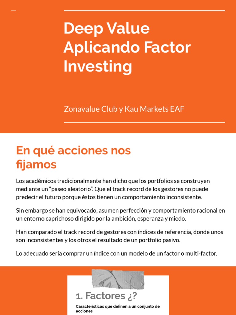 Estrategias de Inversión Deep Value | PDF | Compartir (Finanzas ...