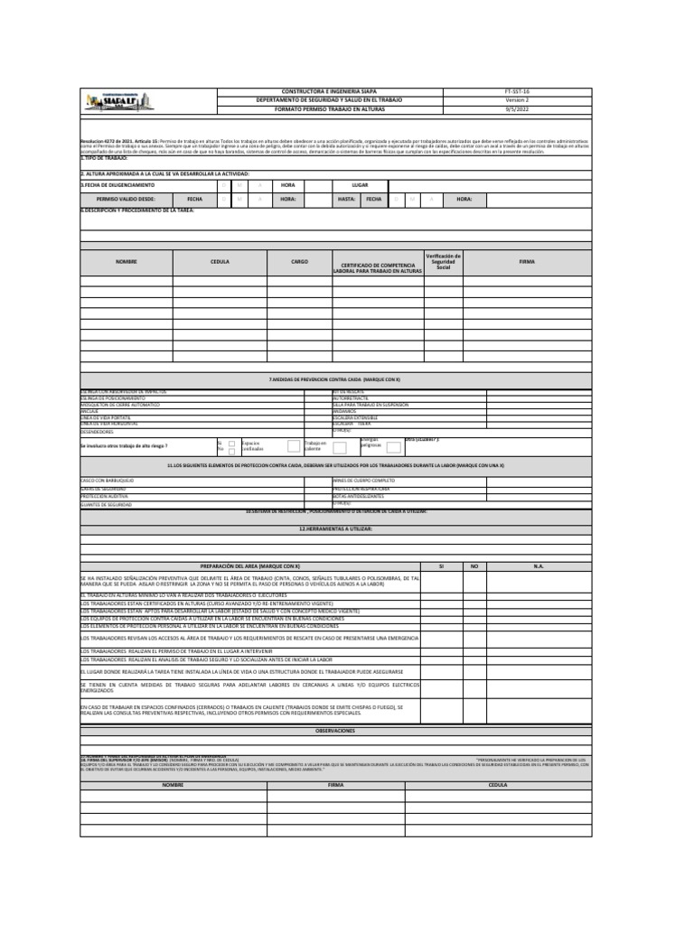 Permiso de Altura 4272 | PDF