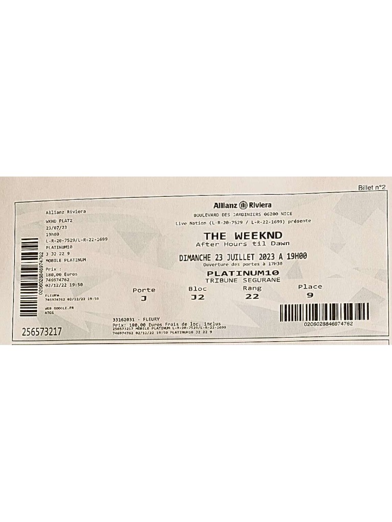 Places de Concert The Weeknd | PDF