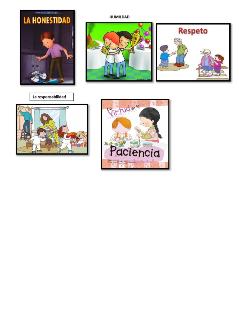 Imagenes de Honestidad, Humildad, Respeto, Responsabilidad, Paciencia | PDF
