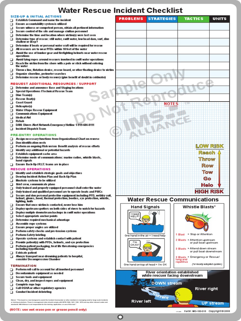 Water Rescue Incident Organizational Board Back | PDF | Underwater ...