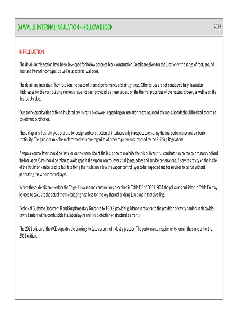 Acceptable Construction Details TGD Part L Building Regulations 2021 ...