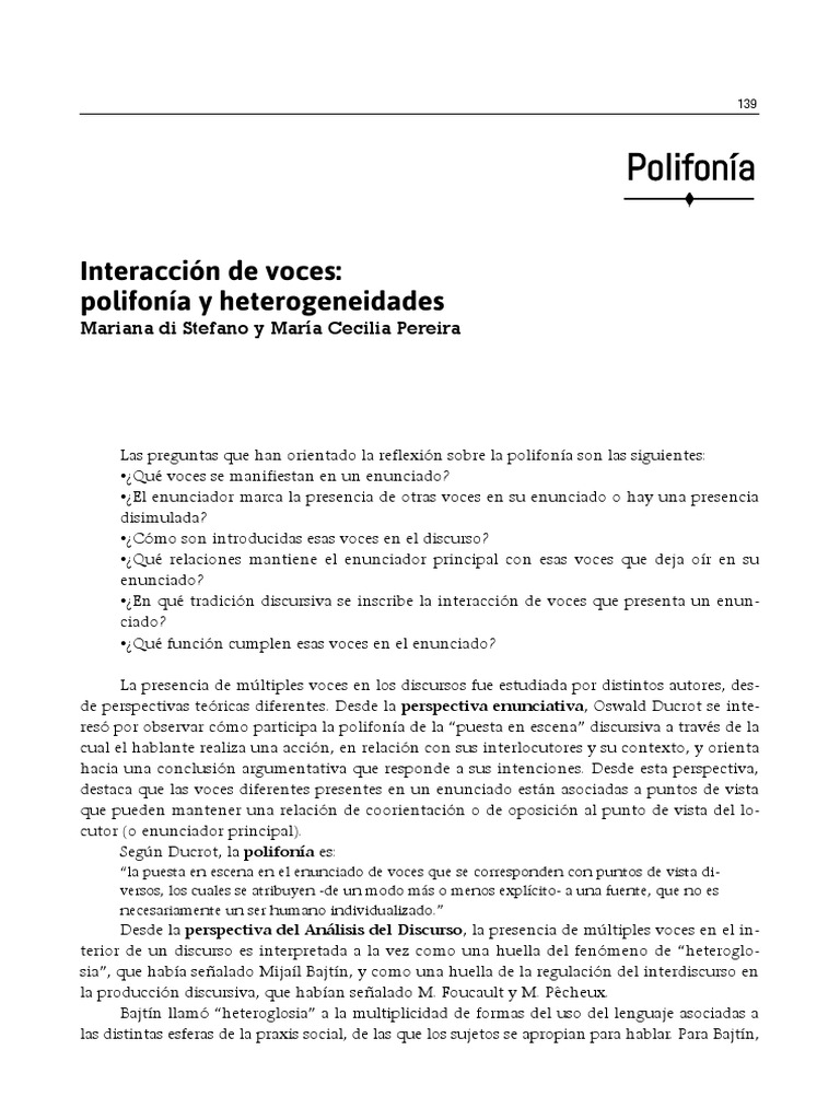 Polifonia | PDF | Discurso | Palabra