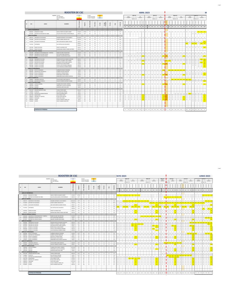 ROOSTER PLANILLA | PDF