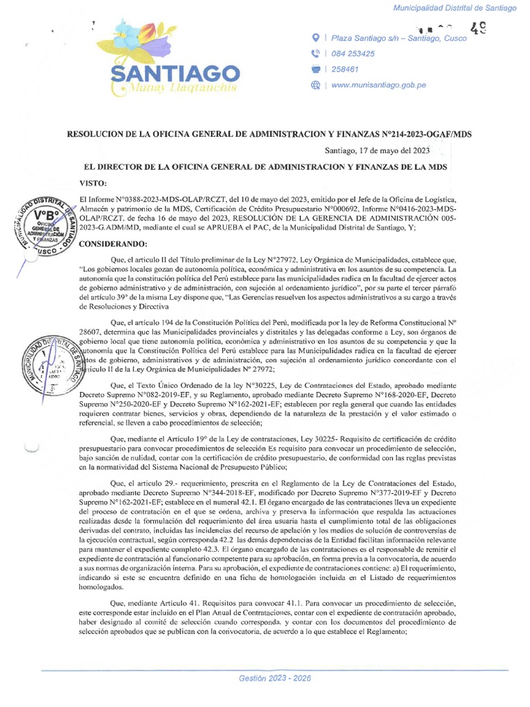 Resolucion de Aprobacion de Expediente PDF | PDF Resolucion de Aprobacion de Expediente PDF | PDF