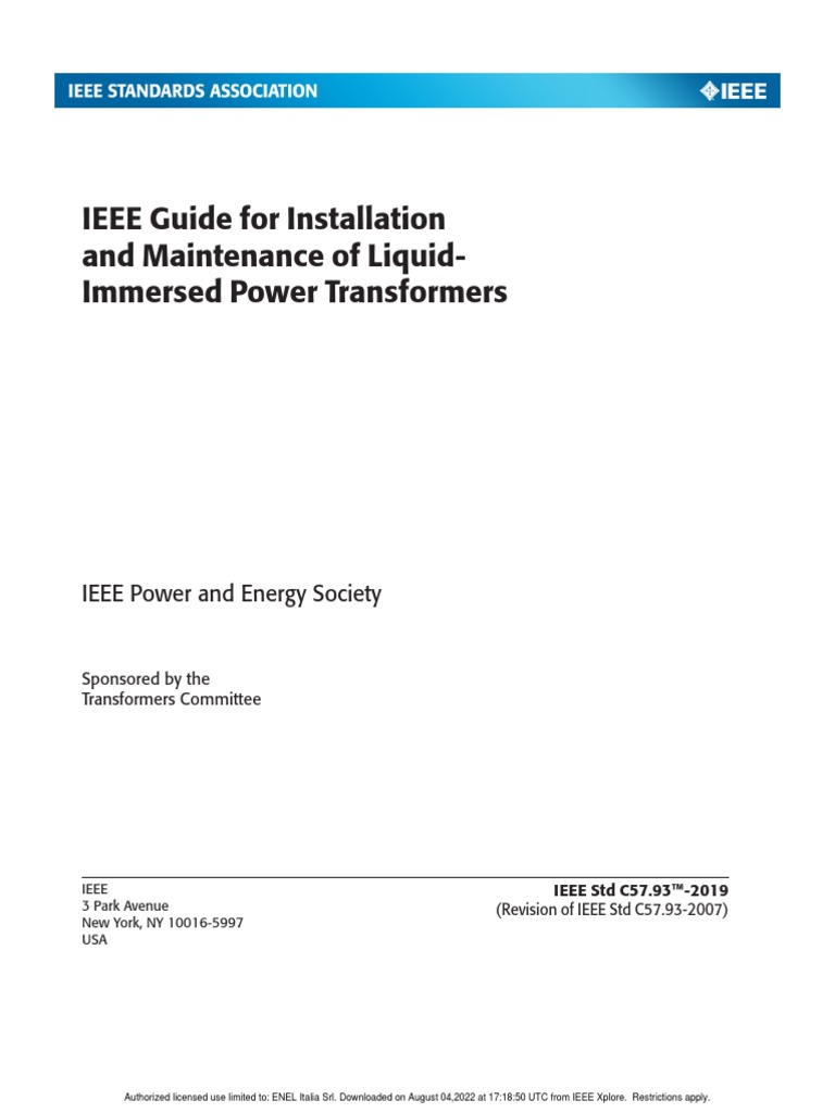 IEEE Guide For Installation and Maintenance of Liquid-Immersed Power Transformers | PDF ...