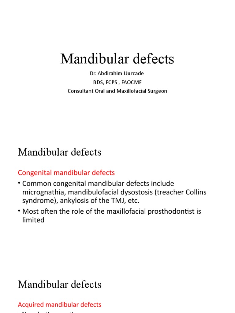 Mandibular Defects | PDF