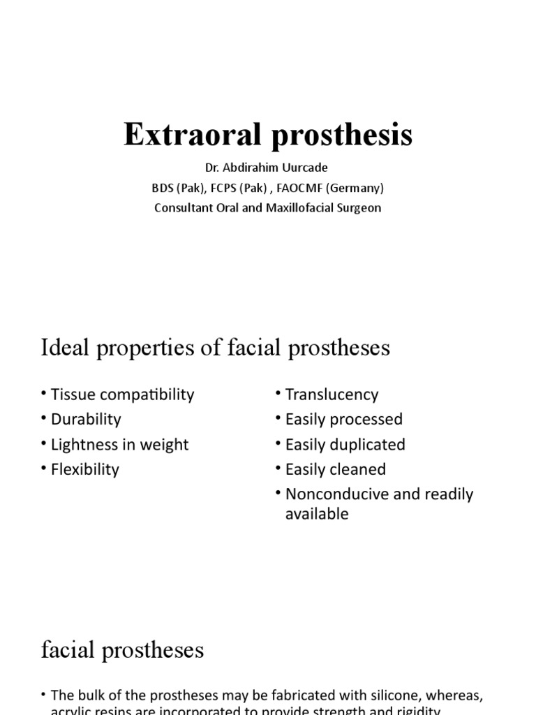 Extraoral Prosthesis | PDF
