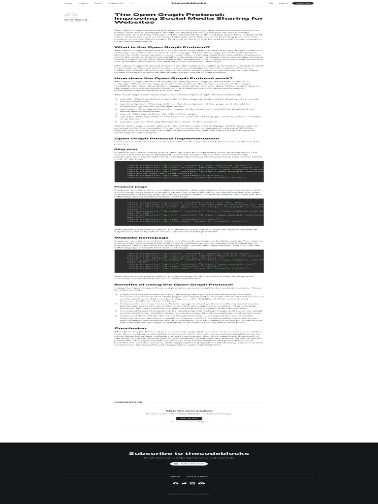 Thecodeblocks Com The Open Graph Protocol Improving Social Media ...