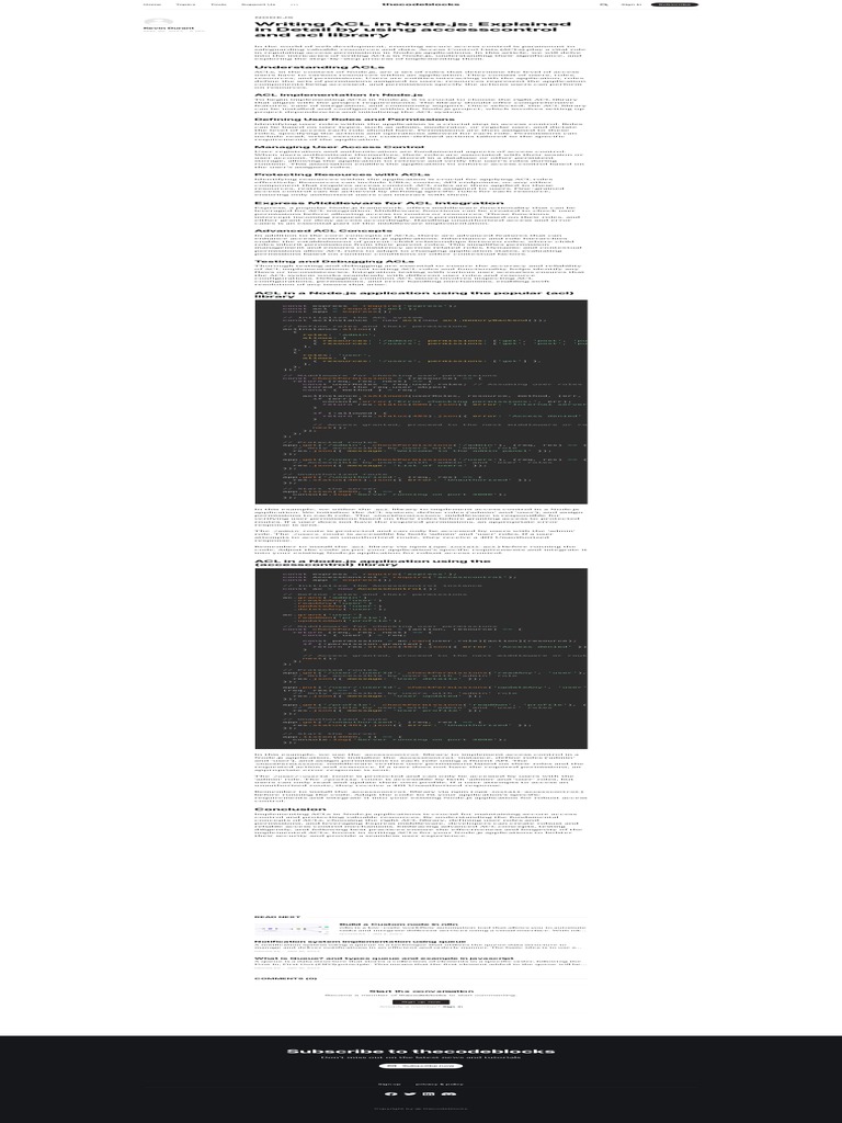 Thecodeblocks Com Acl in Nodejs Explained | PDF | Access Control | User ... Thecodeblocks Com Acl in Nodejs Explained | PDF | Access Control | User ...