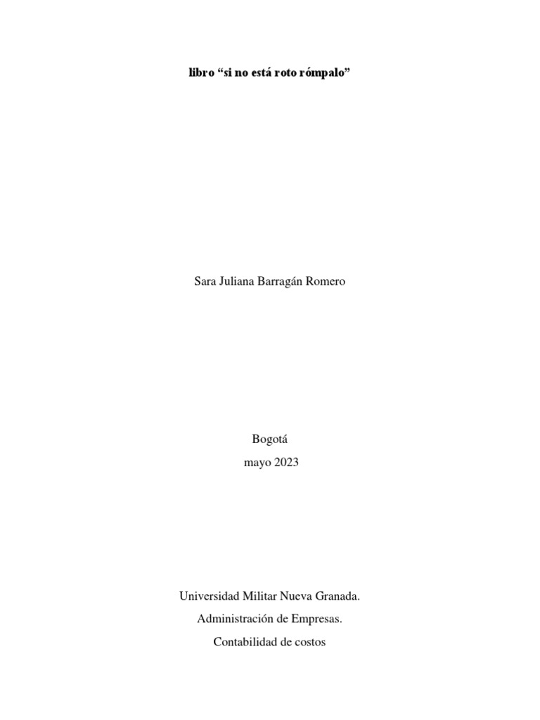 Resumen Libro Si No Esta Roto Rompalo | PDF | Creatividad | Innovación