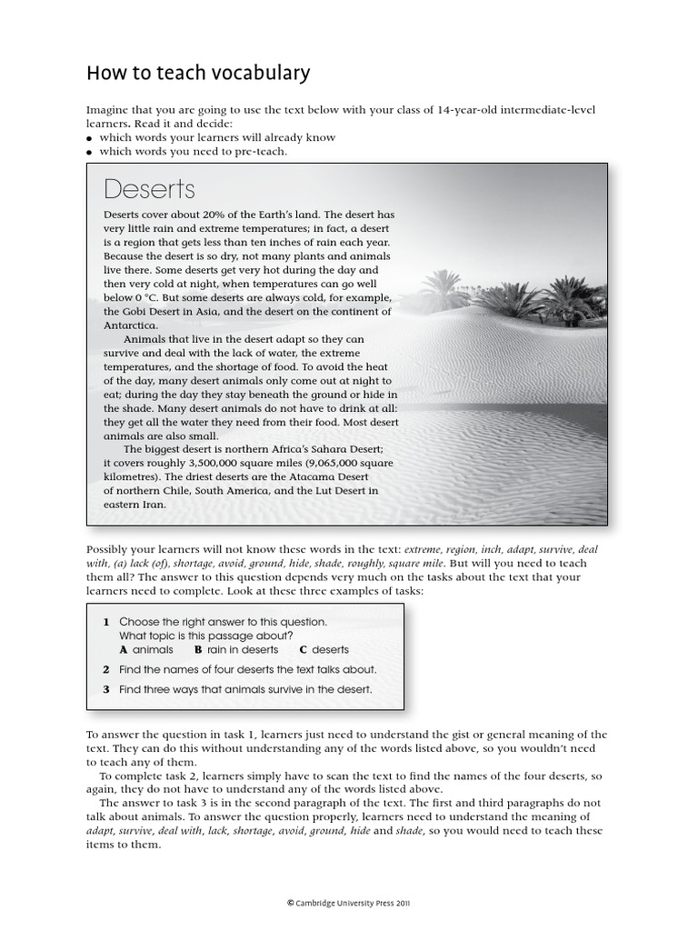 How To Teach Vocabulary | PDF | Desert | Vocabulary