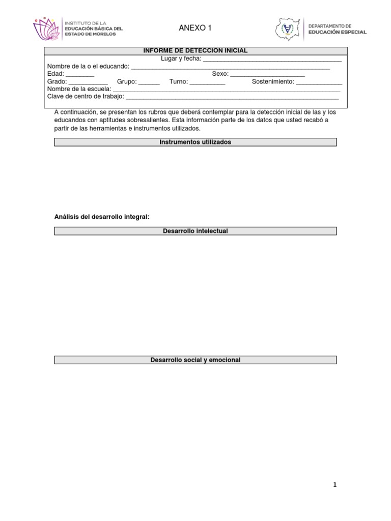 Informe de Deteccion Inicial | PDF | Conceptos psicologicos | Cognición Informe de Deteccion Inicial | PDF | Conceptos psicologicos | Cognición