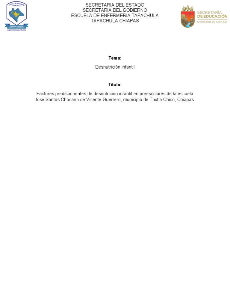 Desnutrición Infantil Pdf