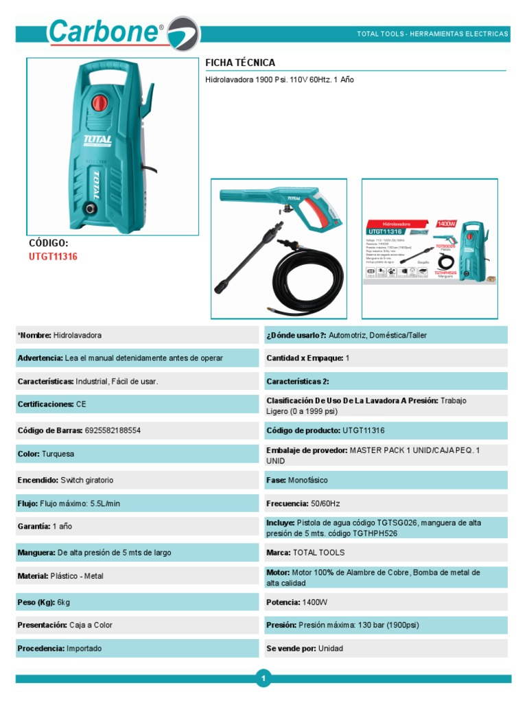 FT Hidrolavadora | PDF | Bienes manufacturados