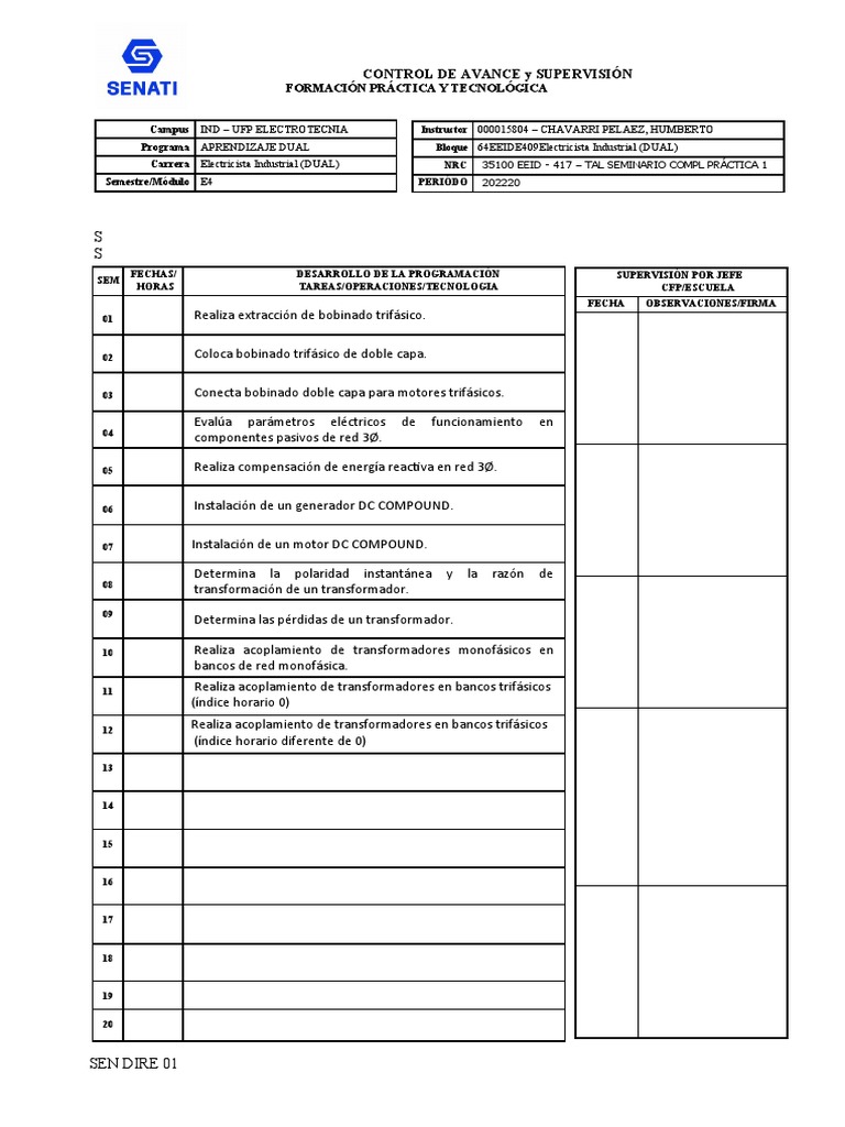 Control de Avance | PDF