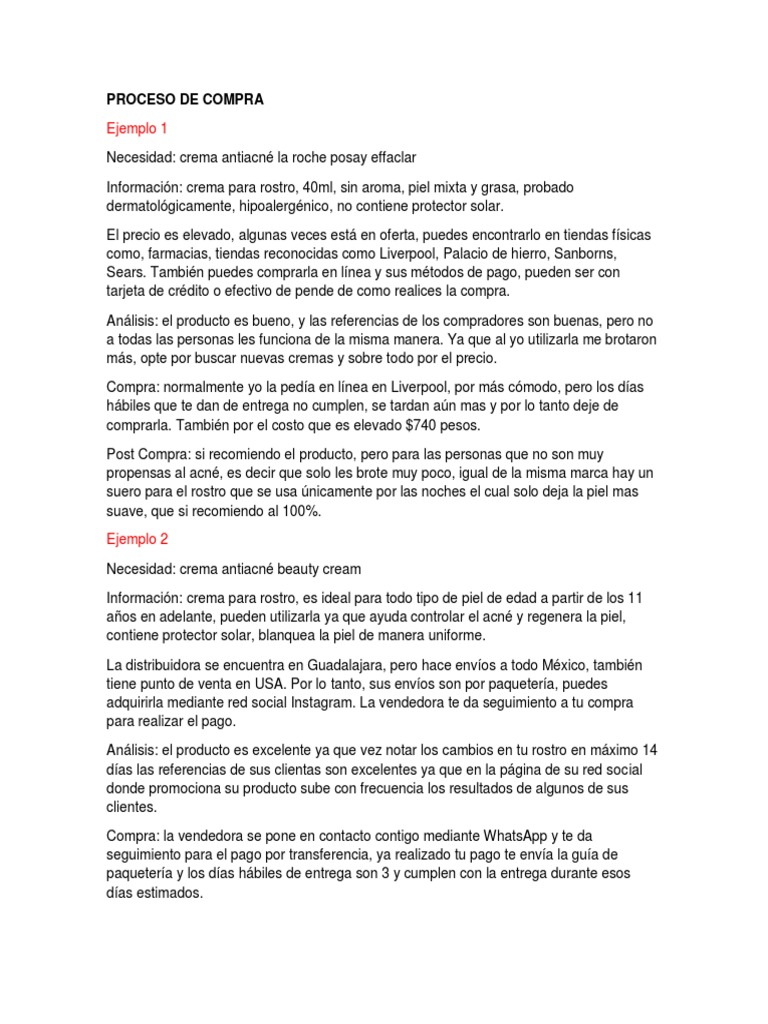 Proceso de Compra 2 Ejemplos | PDF