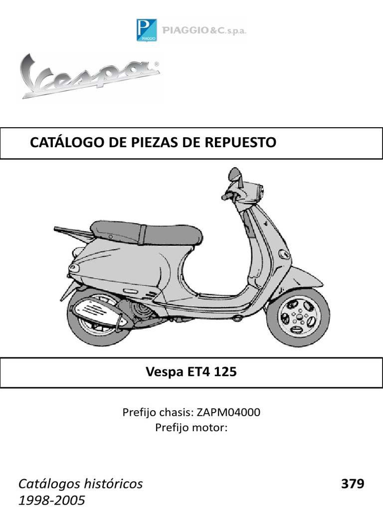 Manual Vespa ET4 125 | PDF | Tecnología de vehículos | Vehículo de motor