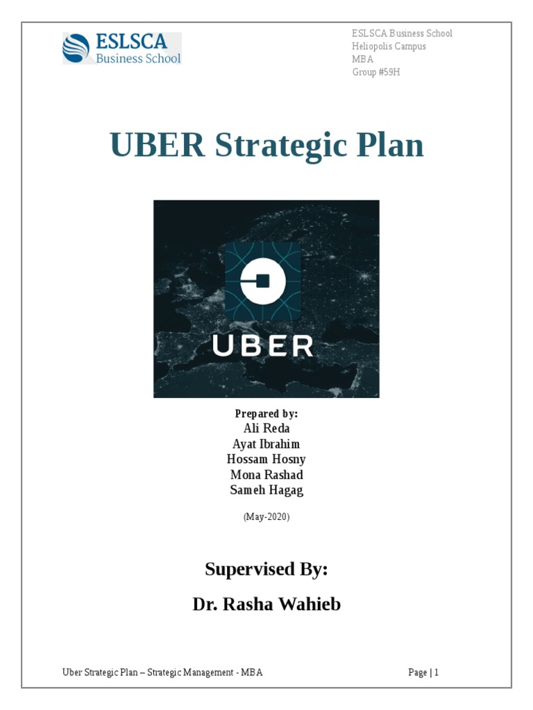 Uber Strategic Plan Strategic Management V.Final 7.0 | PDF | Sharing ...