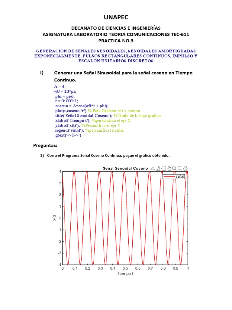 Miguel Mata A00095785 Asig.3 Lab. T. Comunicaciones | PDF | Onda sinusoidal | Fenomeno fisico