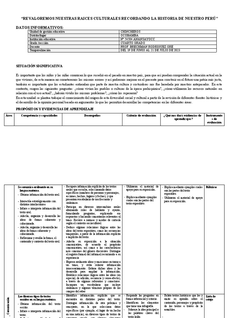 Experiencia de Aprendizaje Julio - Brechman | PDF