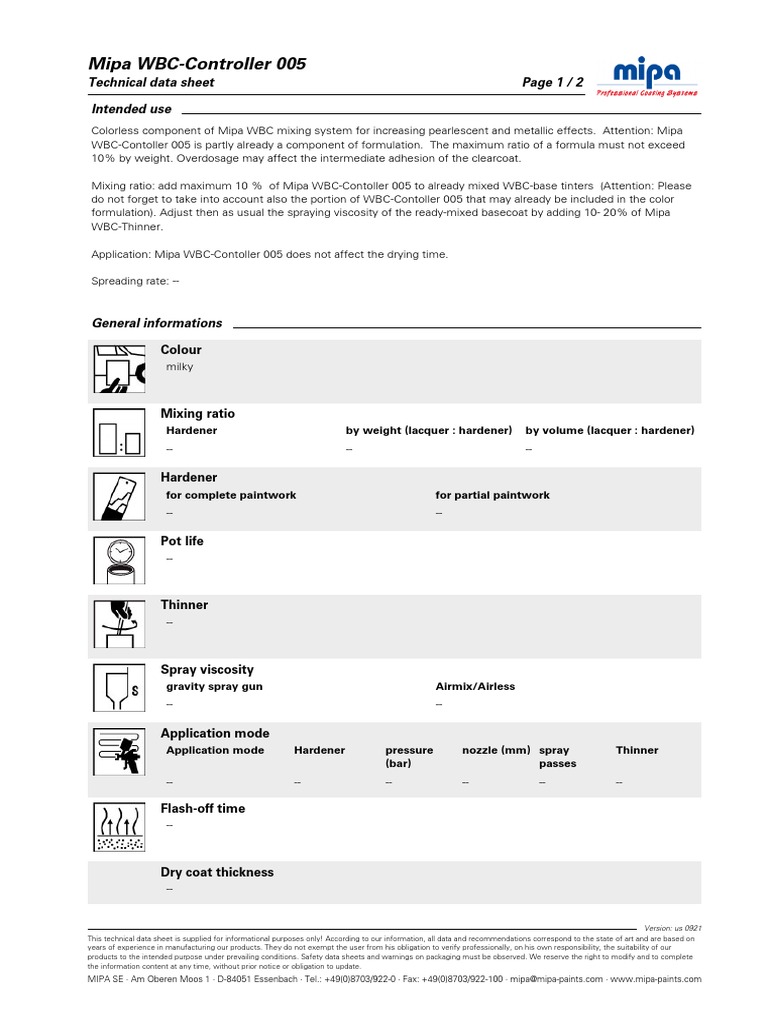 Mipa WBC-Controller 005 USA English | PDF | Volatile Organic Compound | Physical Sciences