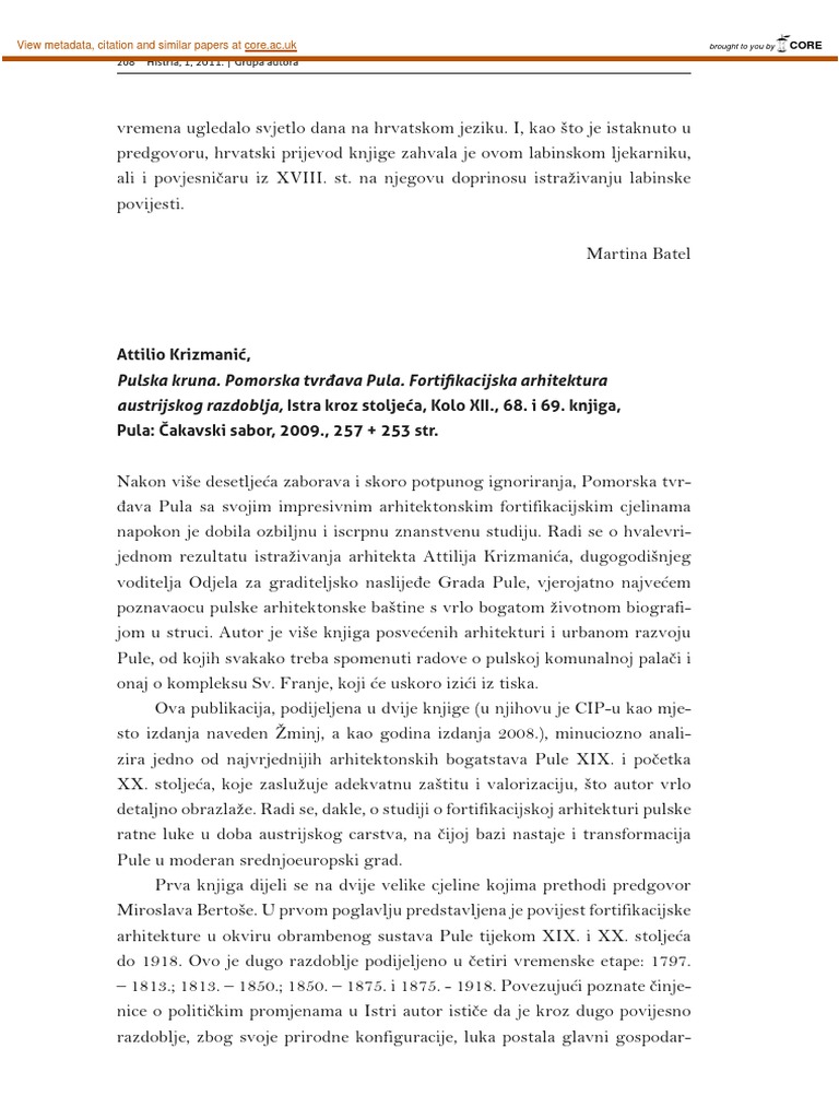 Attilio Krizmanic Pulska Kruna Pomorska | PDF