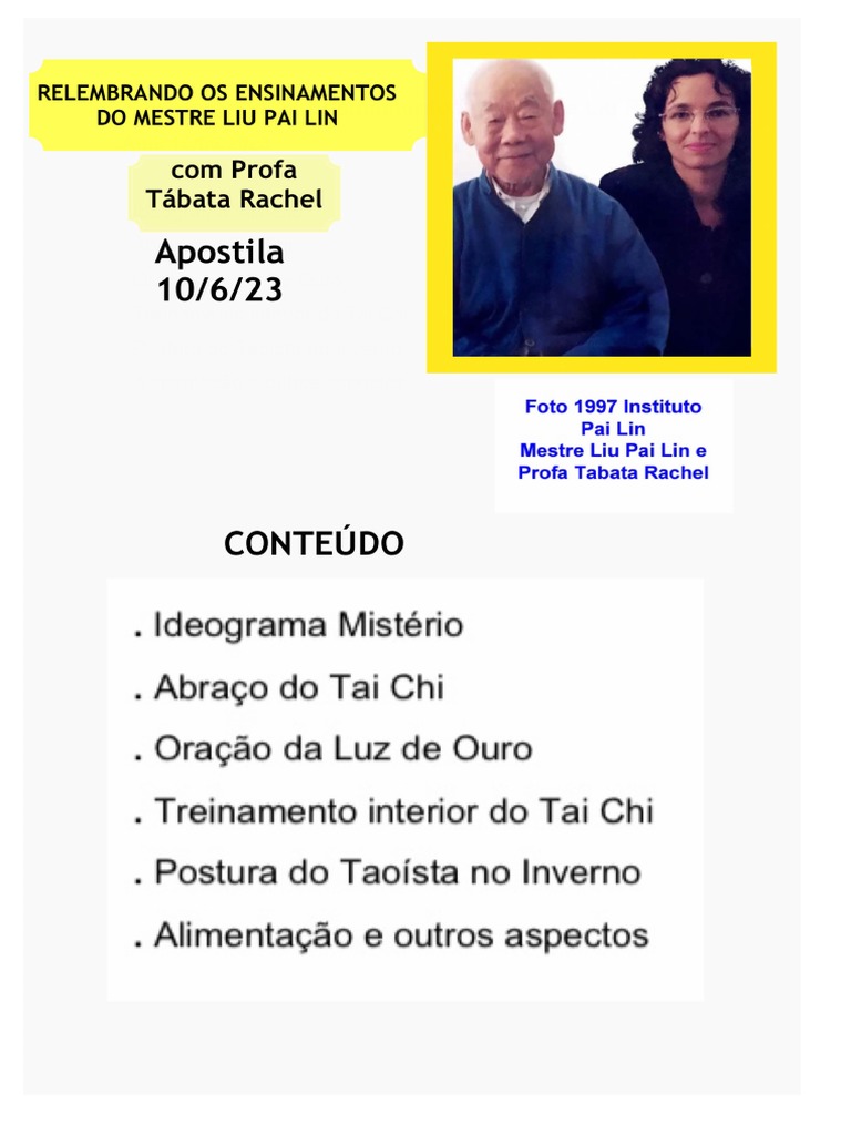 Relembrando Os Ensinamentos Do Mestre Liu Pai Lin | PDF | Yin e Yang | Cor