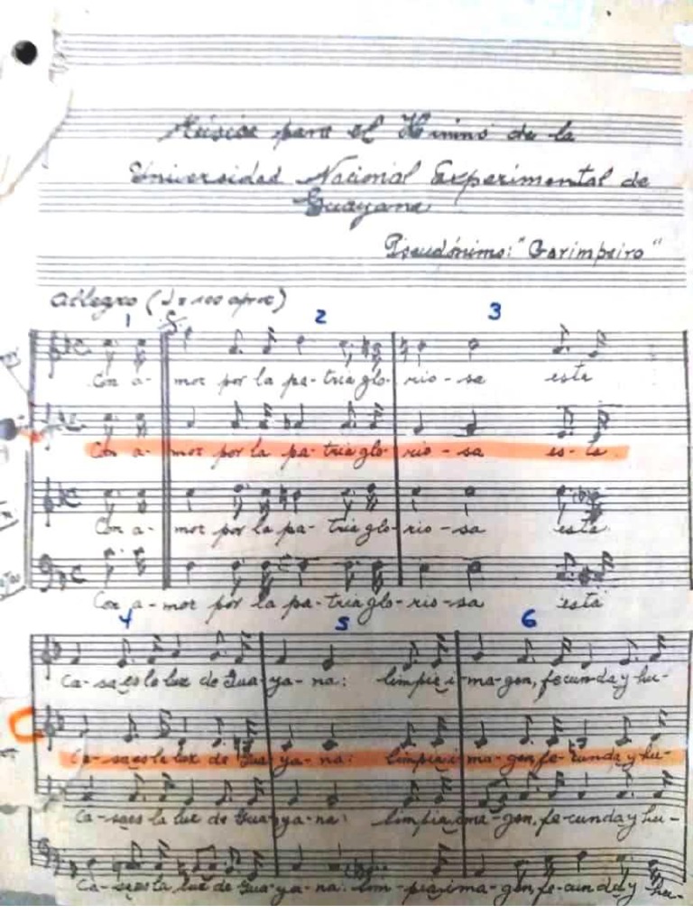 Himno de La Uneg Original | PDF