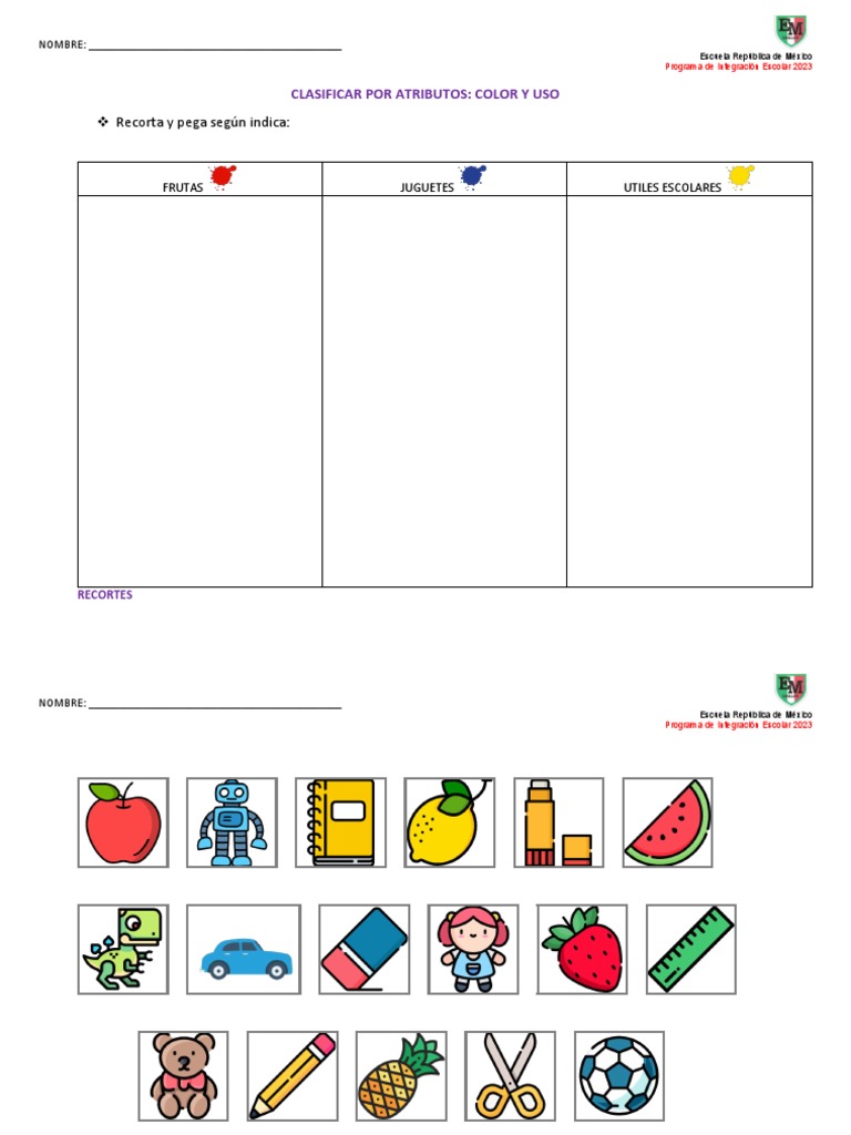 Clasificar Atributo COLOR Y USO | PDF | Ciencias sociales