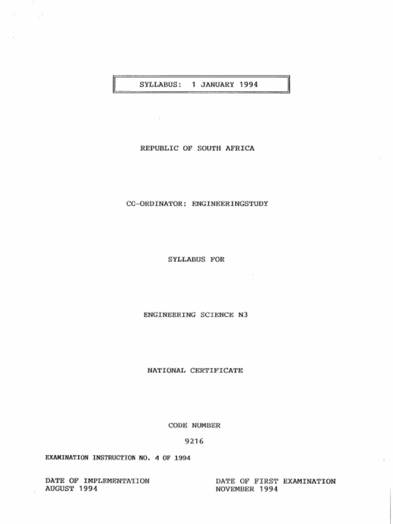 Engineering Science n3 | PDF