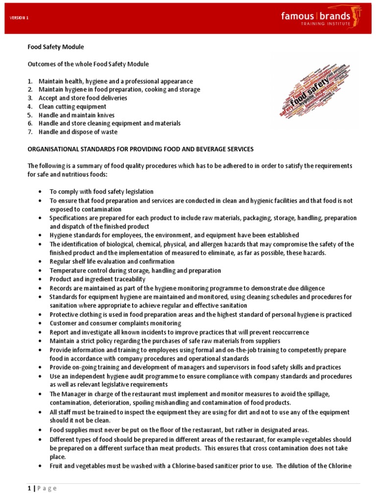 Food Safety and Hygiene Guidelines | PDF | Hygiene | Food Safety