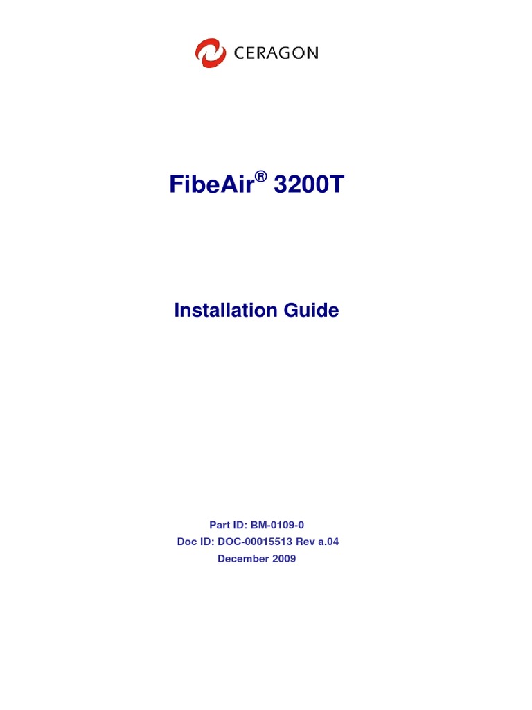 Ceragon 3200T Installation - Guide | PDF | Electrostatic Discharge | Screw