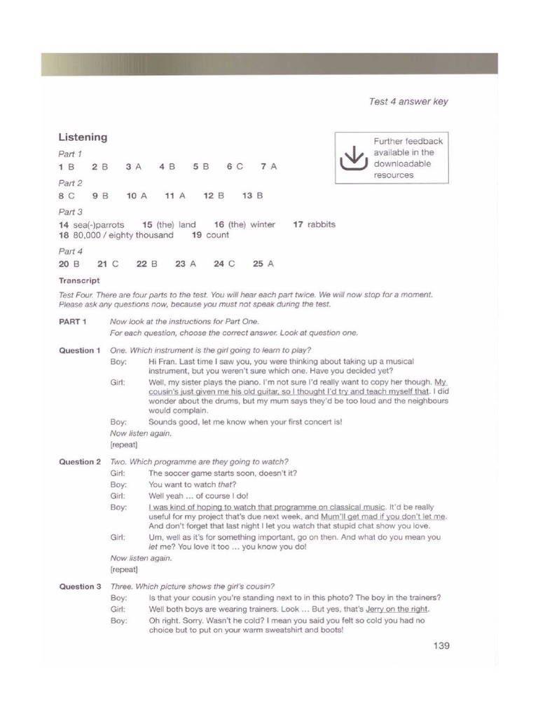 b1 Preliminary For Schools 1 With Answers Authentic Practice-138-157 | PDF