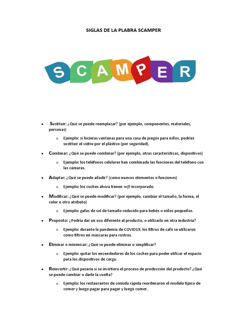 Estrategias SCAMPER para Innovar | PDF