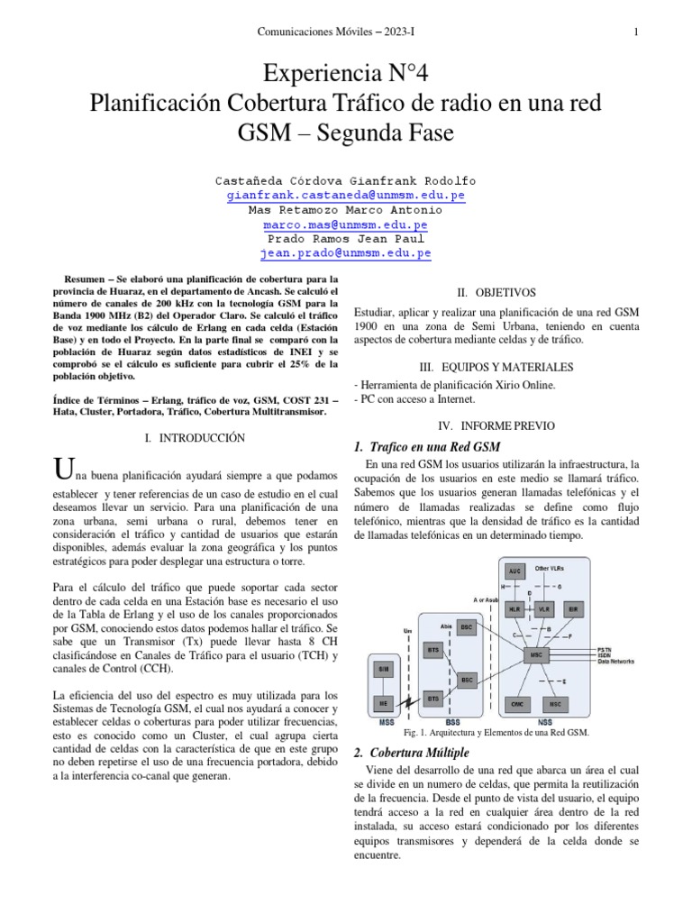 Informe Final 4 - Segunda Fase | PDF | Gsm | Antena (Radio)
